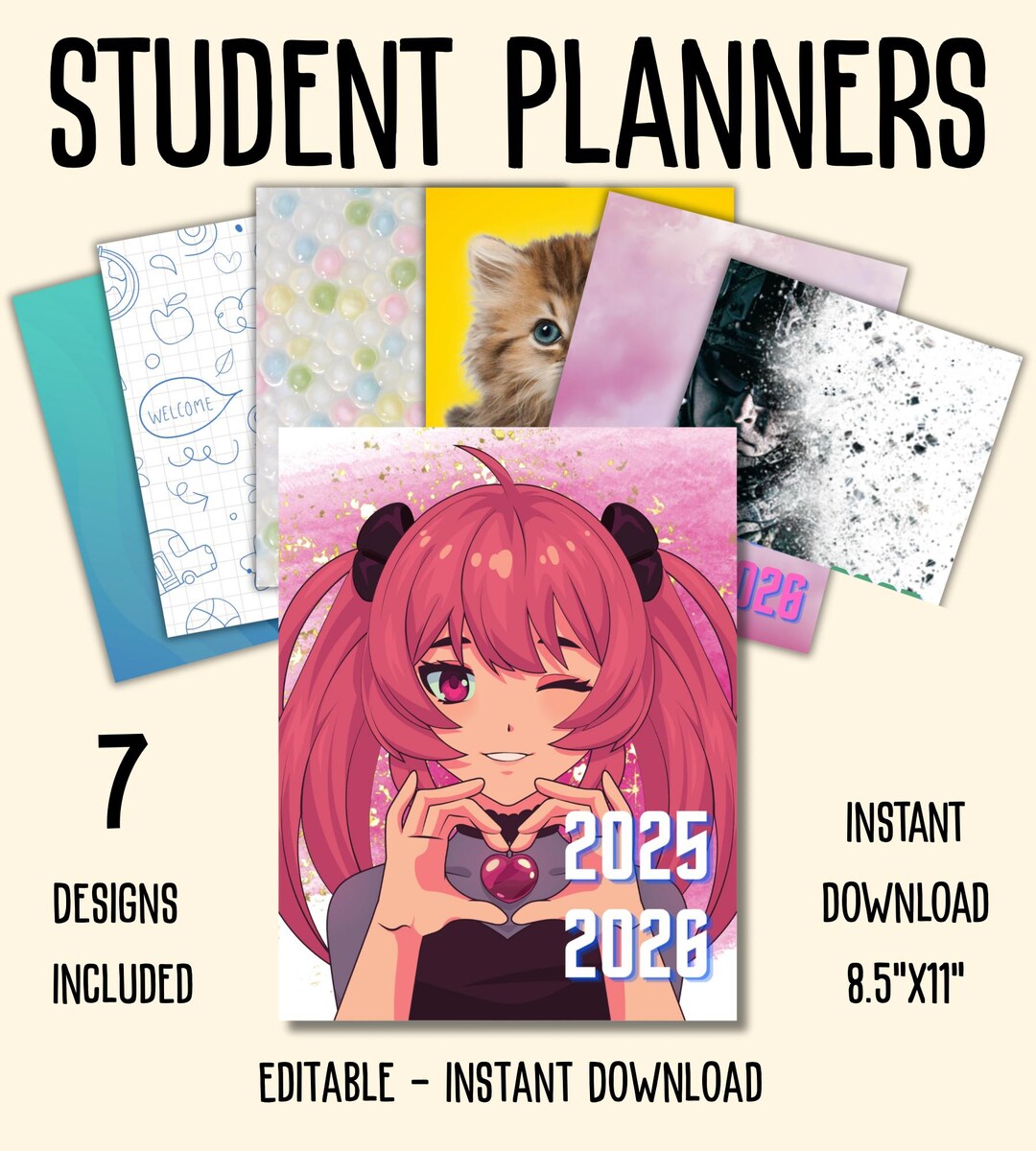 Printable Student Planner 2025–2026 | Kids & Teens School Organizer PDF ...