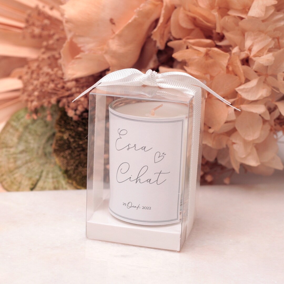Custom Monogram Wedding Candle, Elegant Personalized Candle, Unique ...