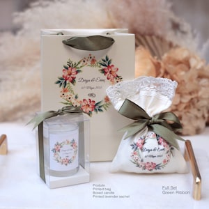 Unity Wedding Favor Set, Candle Favor Bulk With Unique Bag and Lavender ...