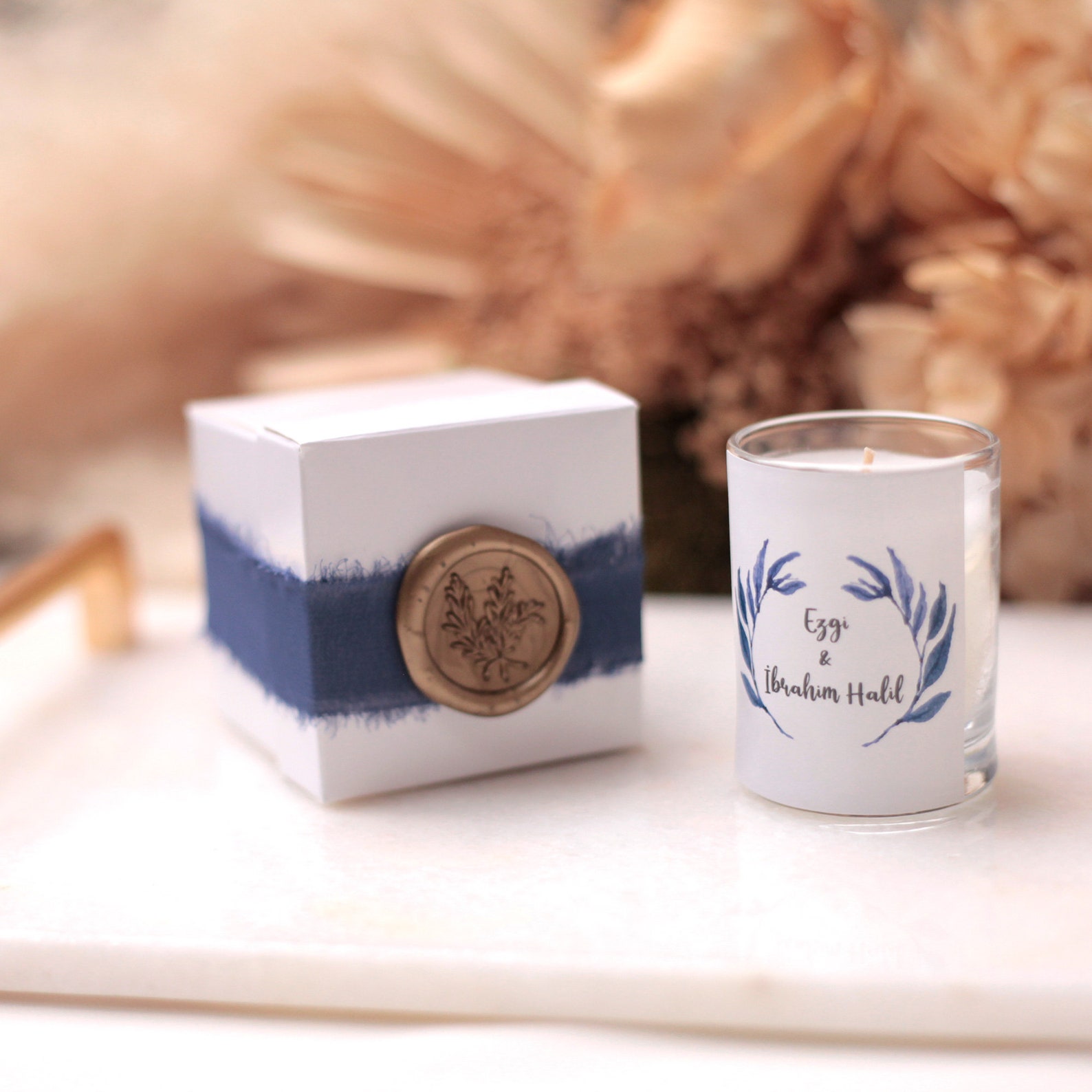 Custom Name Candle With Stamp Box Wedding Special Candle | Etsy