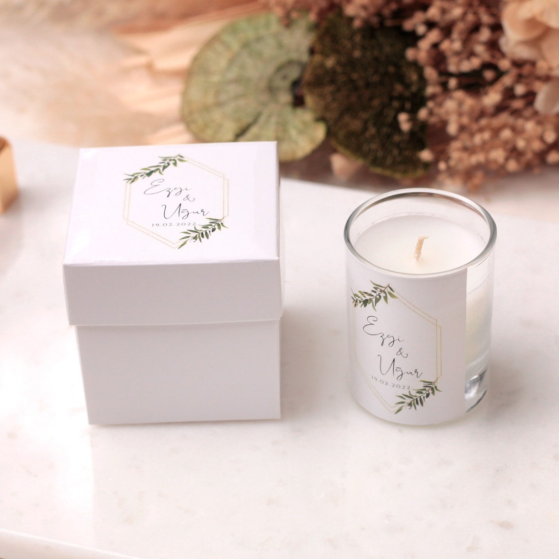 Custom Name Candle With Stamp Box Wedding Special Candle | Etsy