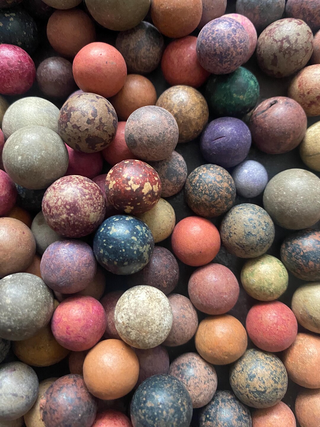 Vintage Clay Marbles Antique Gorgeous Colors Set of 40 - Etsy