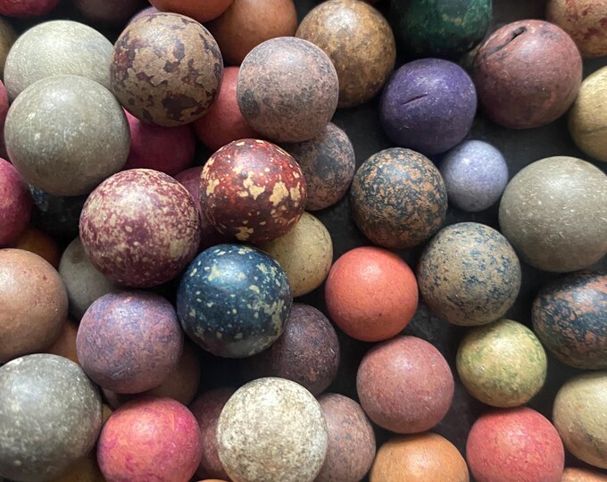 Vintage Clay Marbles Antique Gorgeous Colors Set of 40 - Etsy