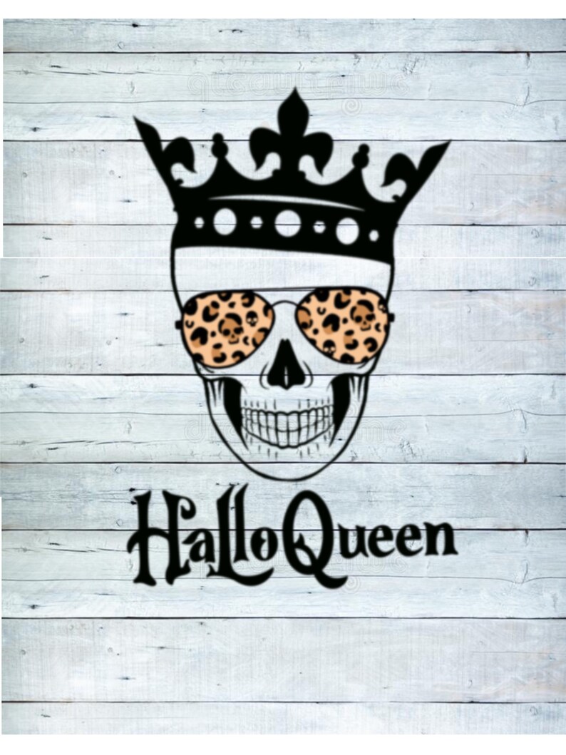 Spooky Halloween Queen Skull Crown Leopard Sunglasses - SVG,& PNG ...
