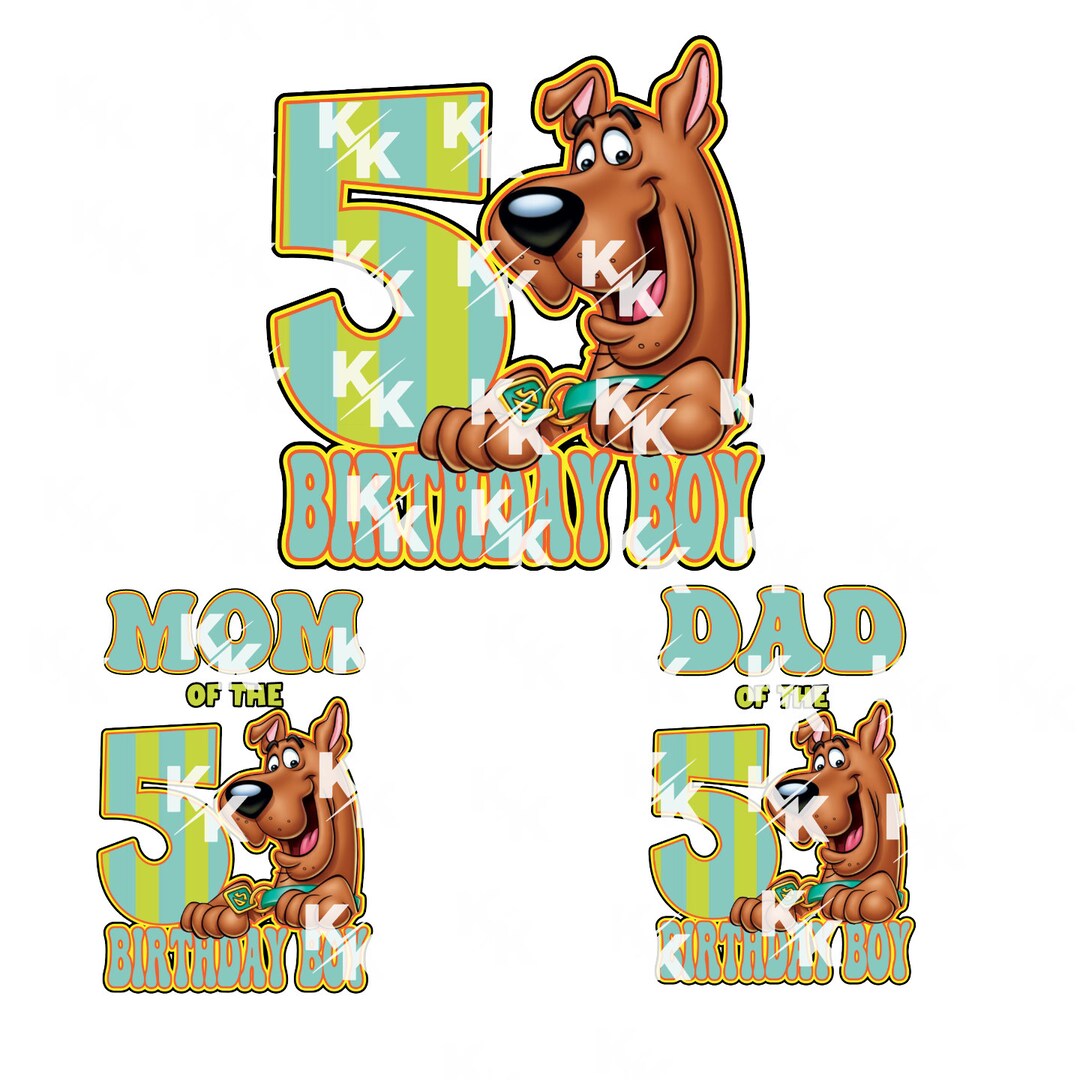 Scooby Doo 5th Birthday Mom and Dad Include, Digital Download, Png - Etsy