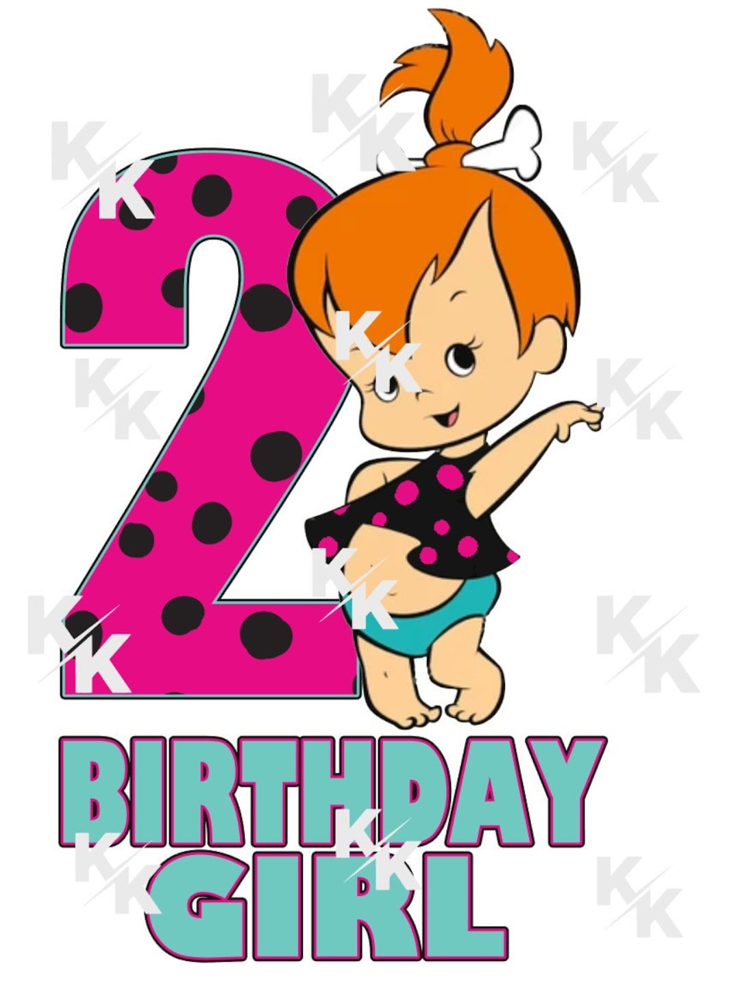 PEBBLES Flintstone, 2nd Birthday, Sublimation, Digital Download - Etsy