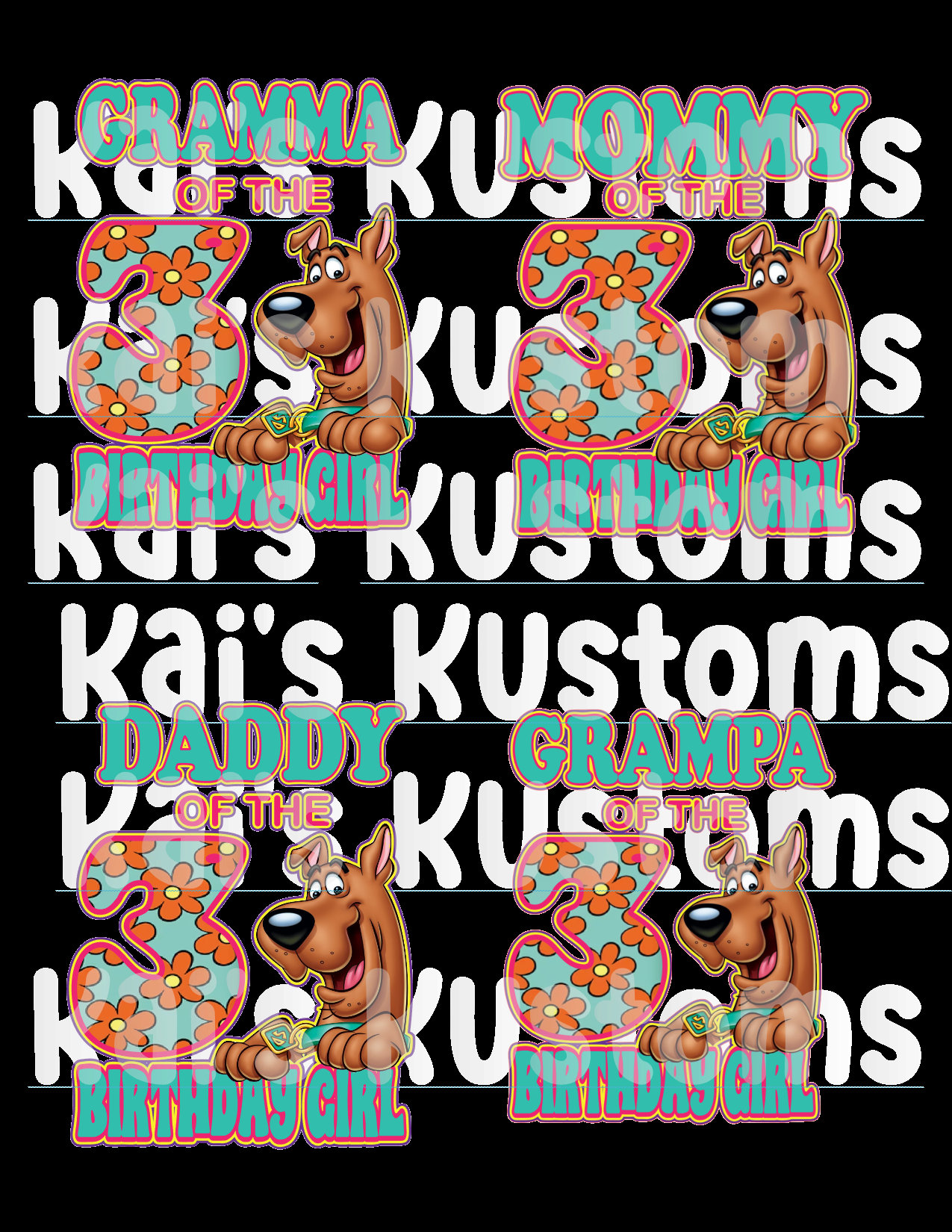 Scooby Doo Digital Download Includes Mommy, Daddy, Gramps and Gramma - Etsy