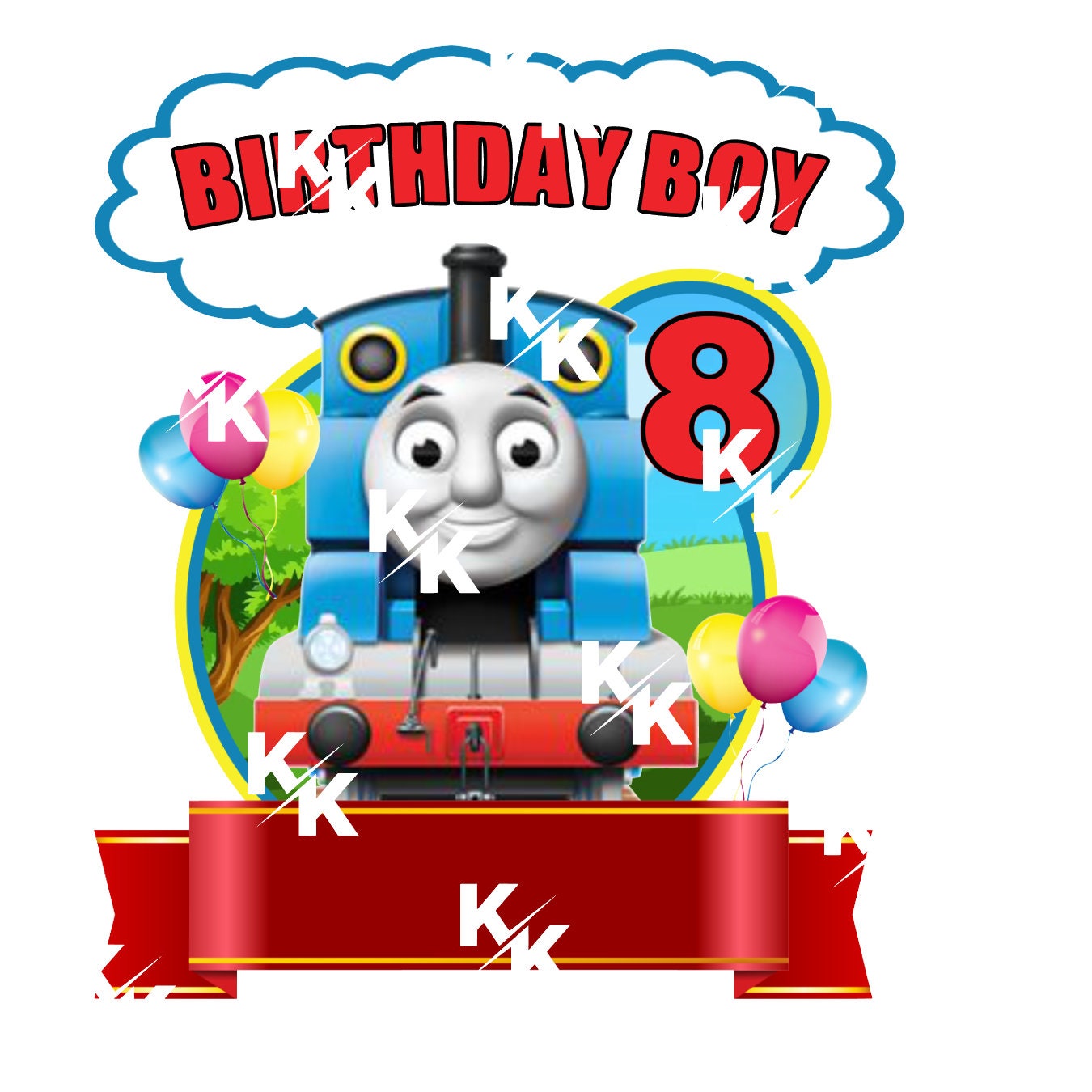 Thomas the Train 8th Birthday Boy Png Digital Download - Etsy