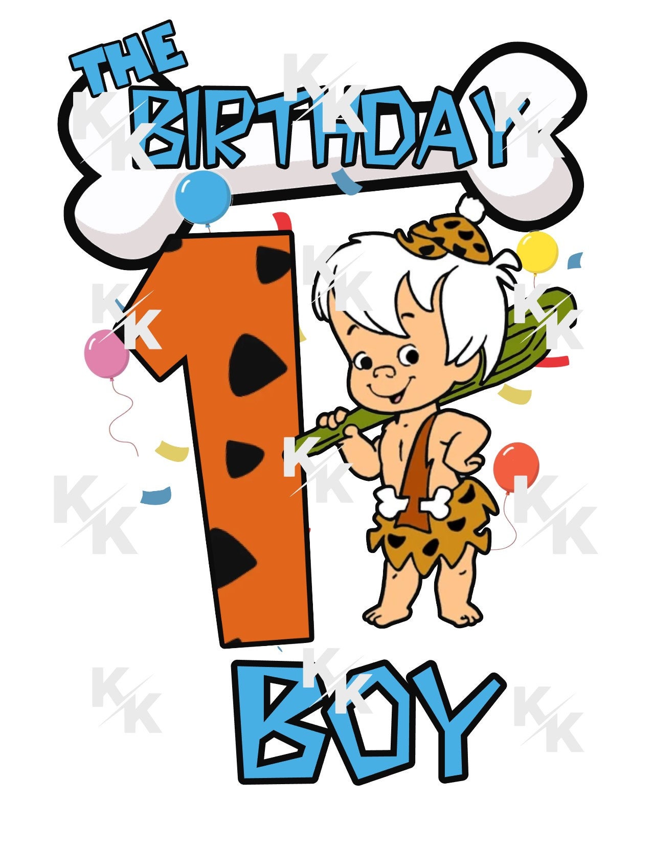 BAM BAM FLINTSTONE 1er cumpleaños, descarga digital, sublimación, dtf ...