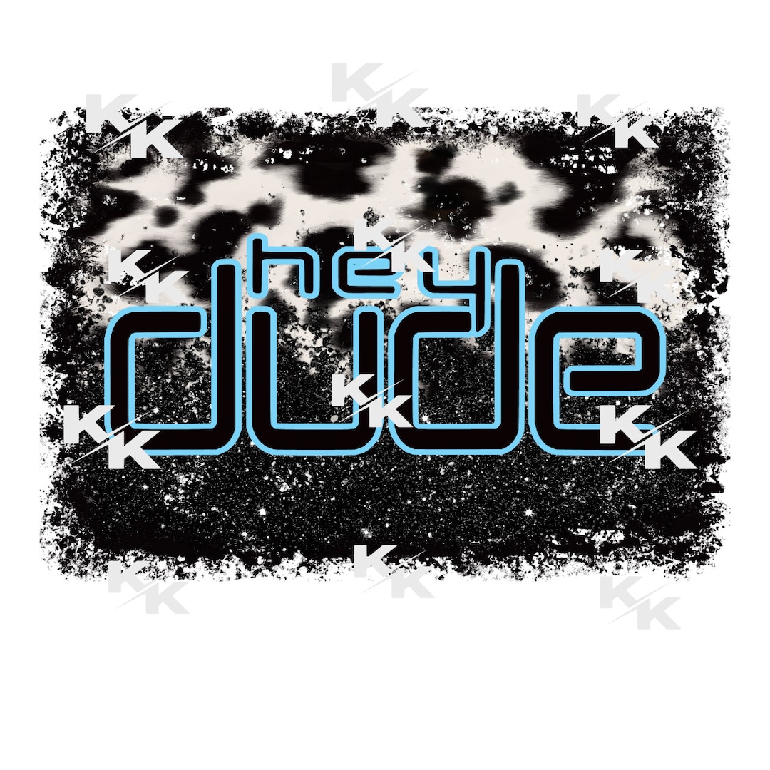 Hey Dude Cow Print Baby Blue, Dtf,png,digital Download - Etsy