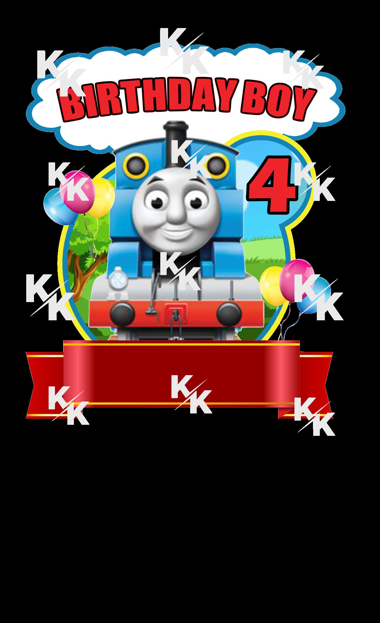 THOMAS THE TRAIN 4th Birthday Digital Download Sublimation - Etsy