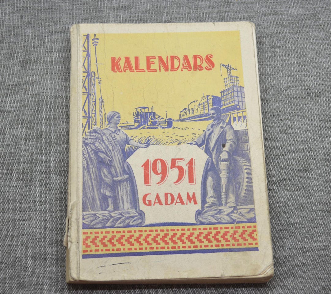 Vintage Large Latvian USSR Calendar 1951 - Etsy