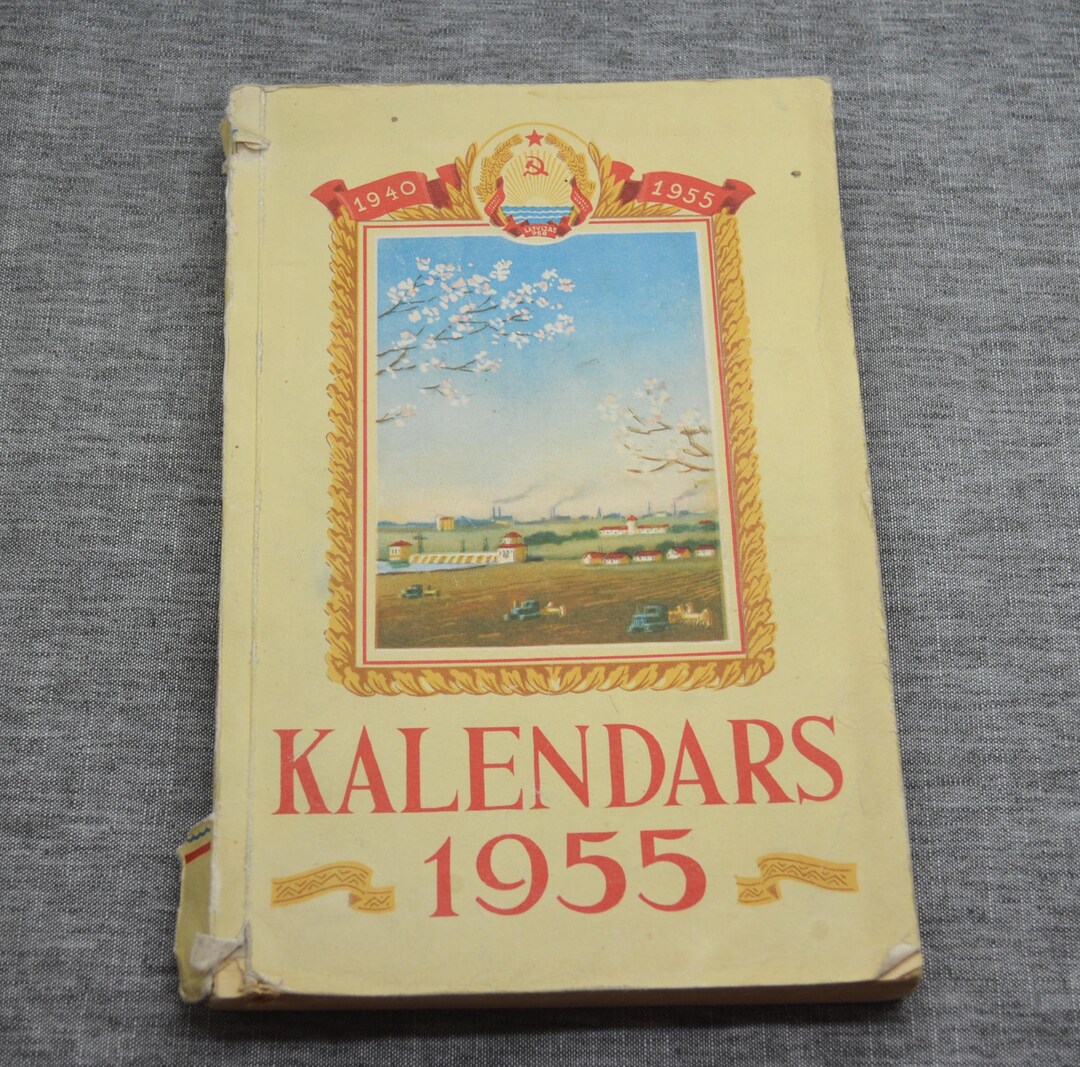Vintage Large Latvian USSR Calendar 1955 - Etsy