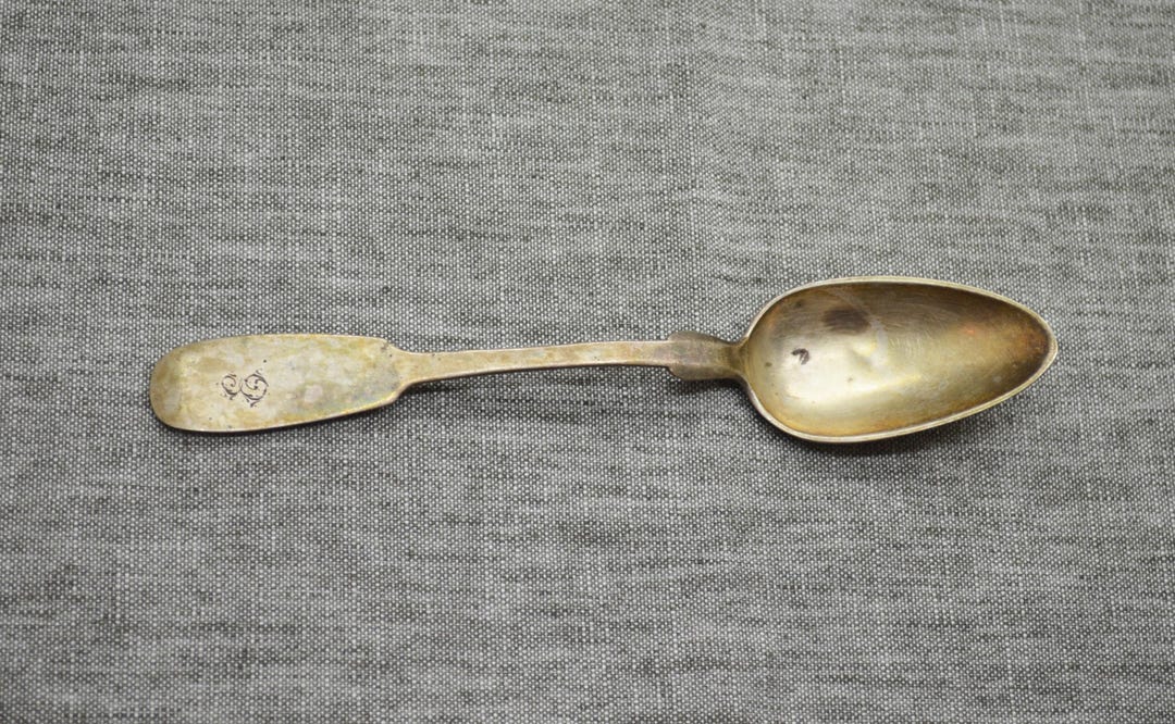 Antique Silver Spoon With Initials 900 Assay Value - Etsy