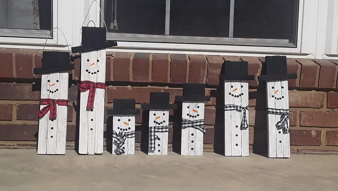 Primitive, Rustic, Handmade Wooden Snowman, Porch Leaner, Christmas ...