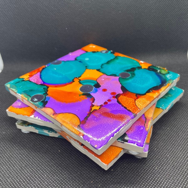 Alcohol Ink Tiles - Etsy