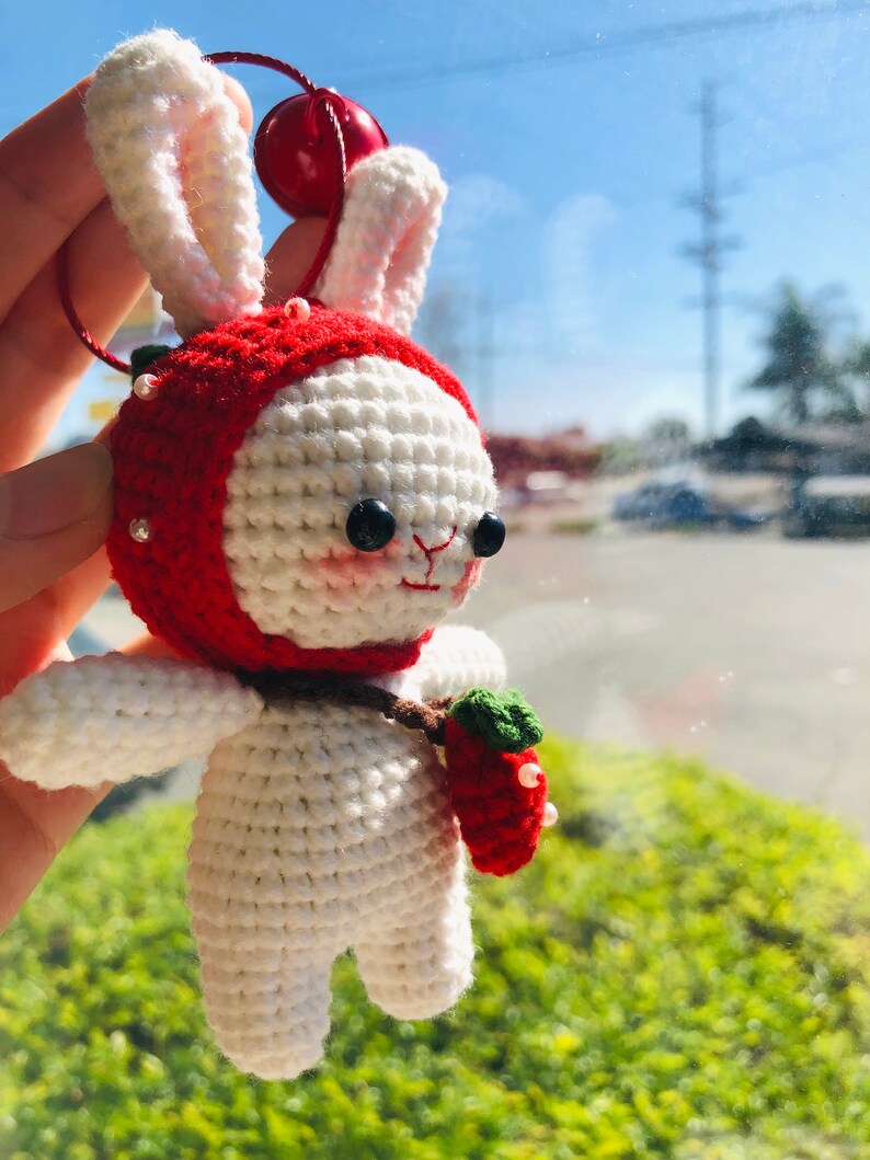 Crochet Bunny Keychain, Crochet Rabbit, FINISHED, NOT Pattern, Knitted ...