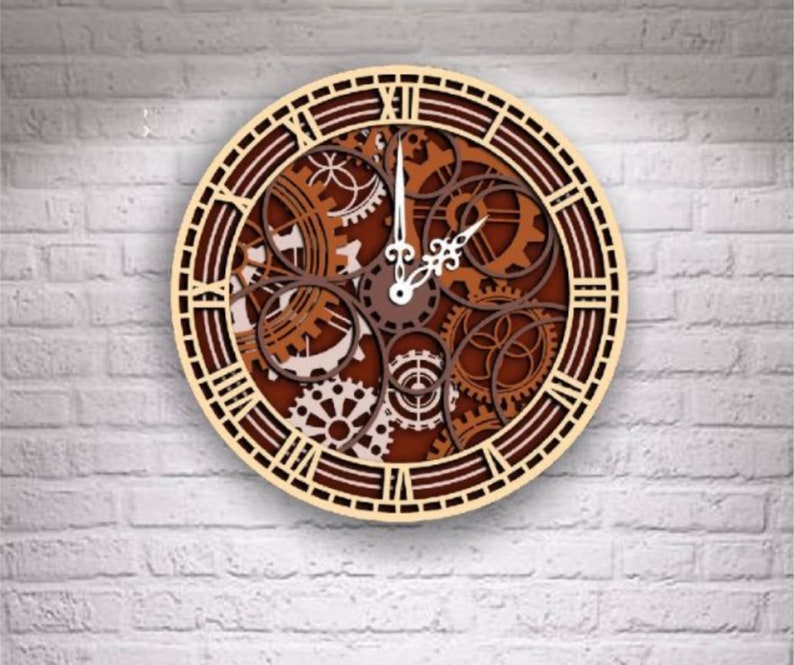 Laser Cut Gears Wooden Clock PDF and Dxf Files - Etsy