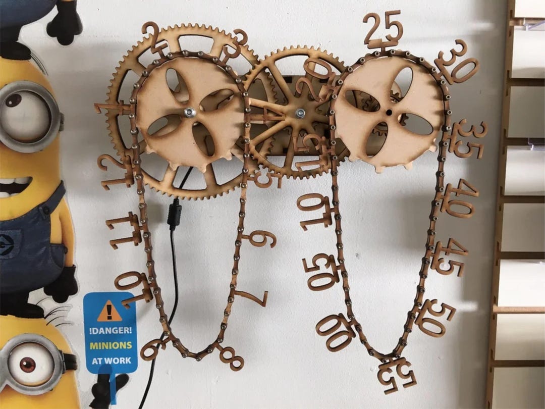 Mechanic Wall Clock With Many Gears and Chains - Etsy