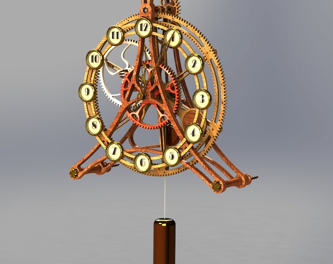 Wooden Skeleton Clock With Grasshopper Escapement, Design Drawings for ...