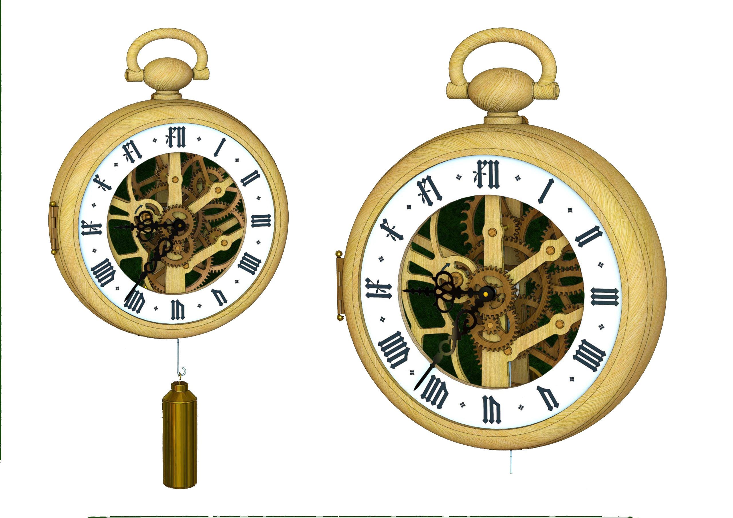 Mechanic Wooden Clocks With Many Layers and Gears - Etsy