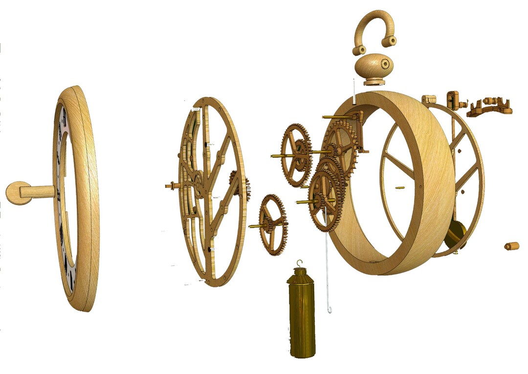 Mechanic Wooden Clocks With Many Layers and Gears - Etsy