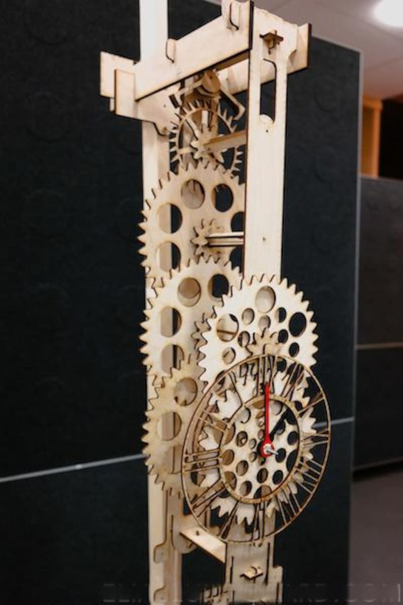 Wooden Wall Clock With Many Gears Laser Cut - Cnc Files - Etsy