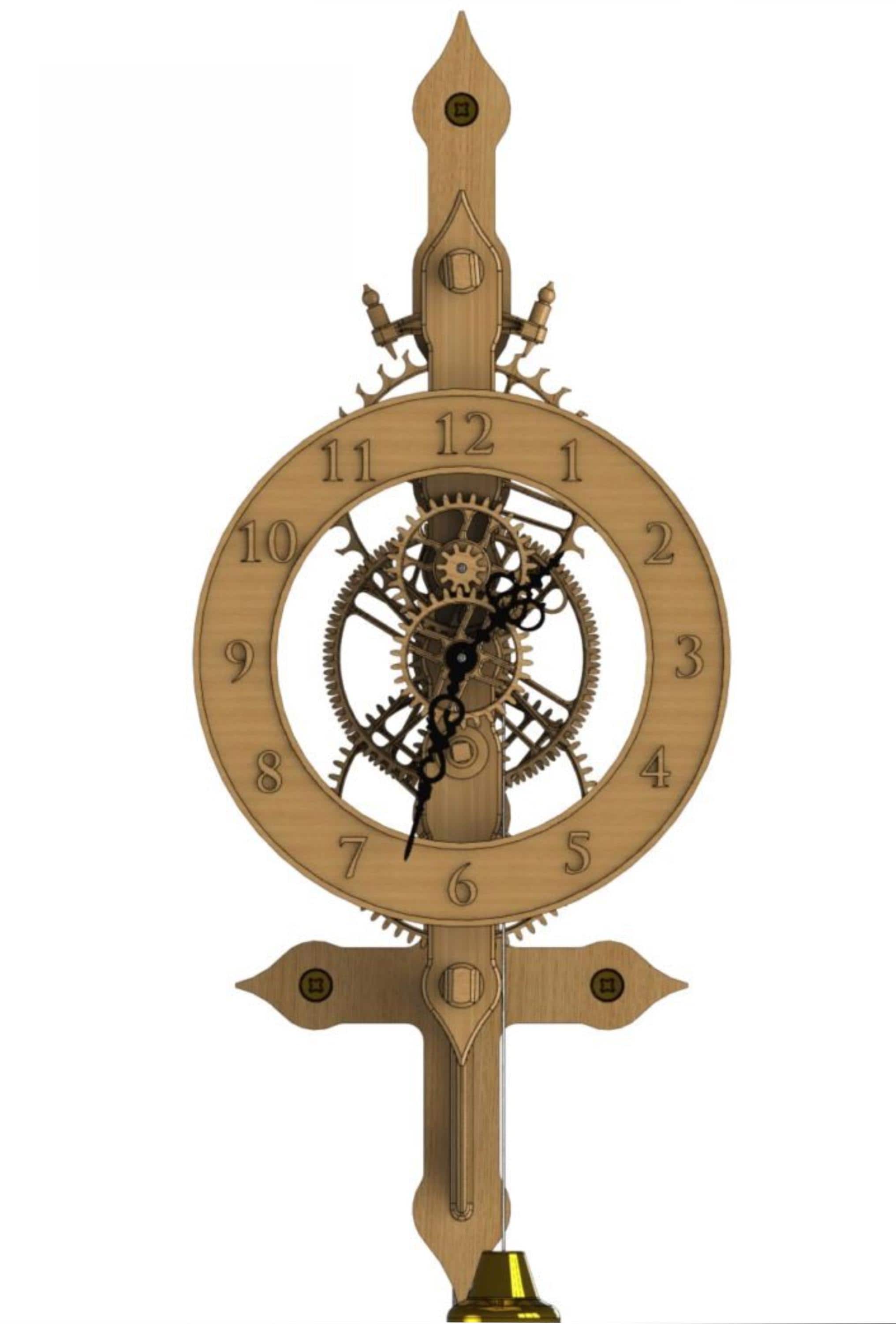 Layered Gear Wooden Clock: Laser & CNC Cut Files - Etsy