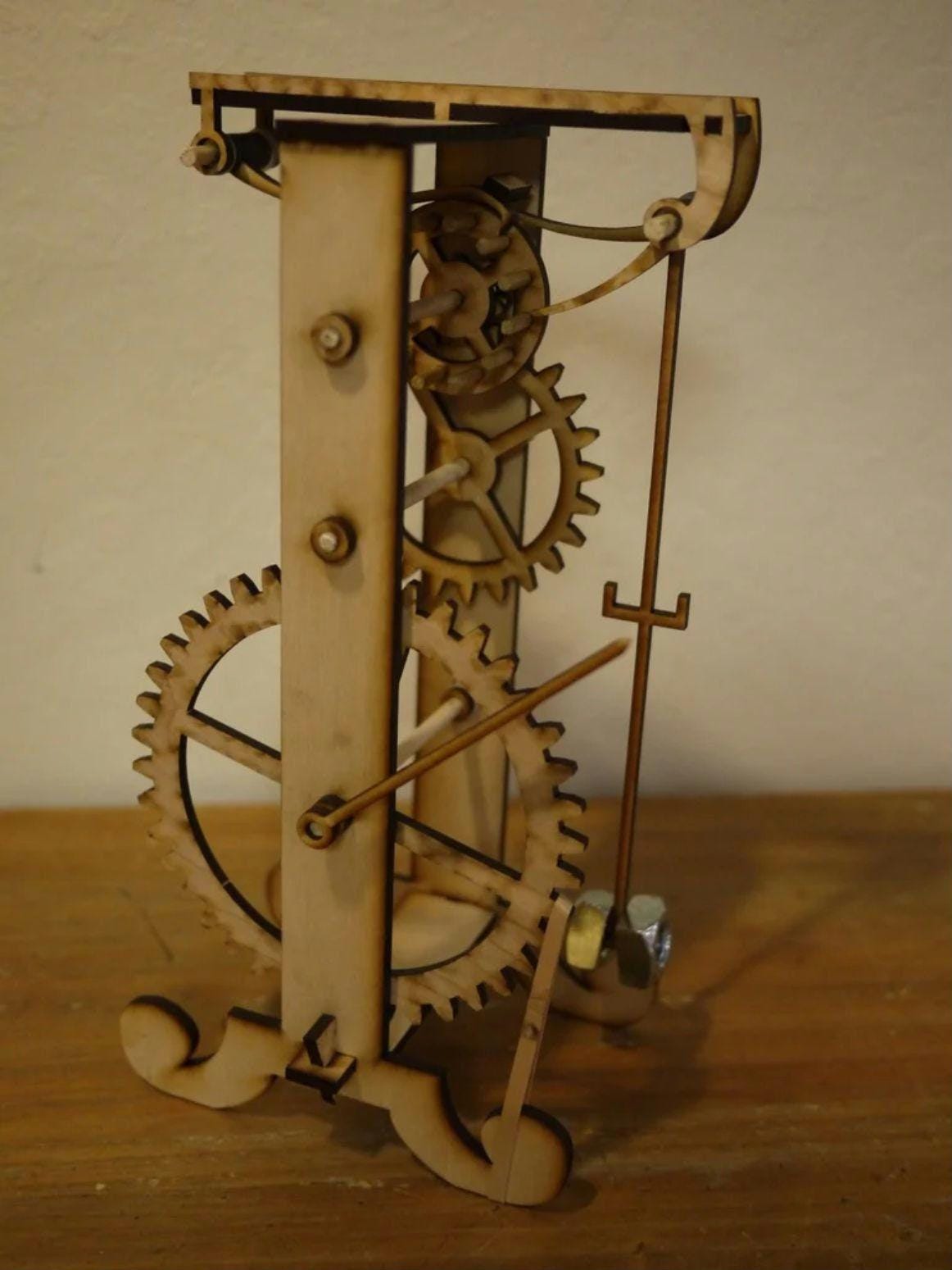 Galileos Pendulum Clock Laser Cut Gears Wooden Clock PDF Files - Etsy