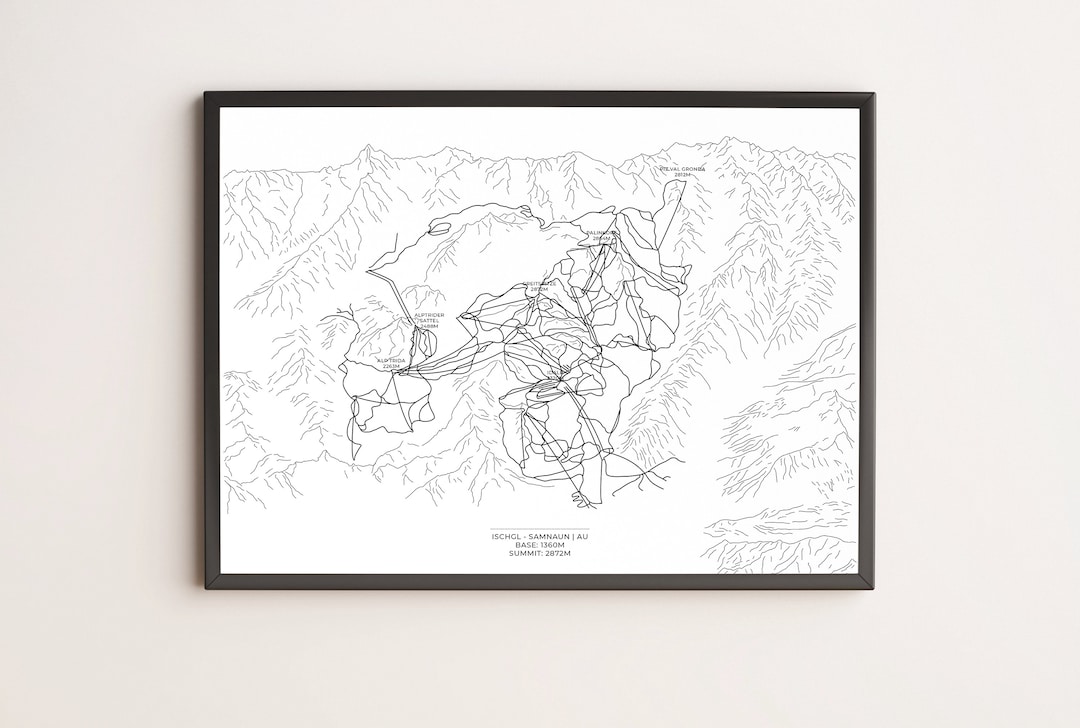 Ski Area, Ski Map, Piste Map Ischgl, Ski Map, Skiing, Ski Vacation, Map ...