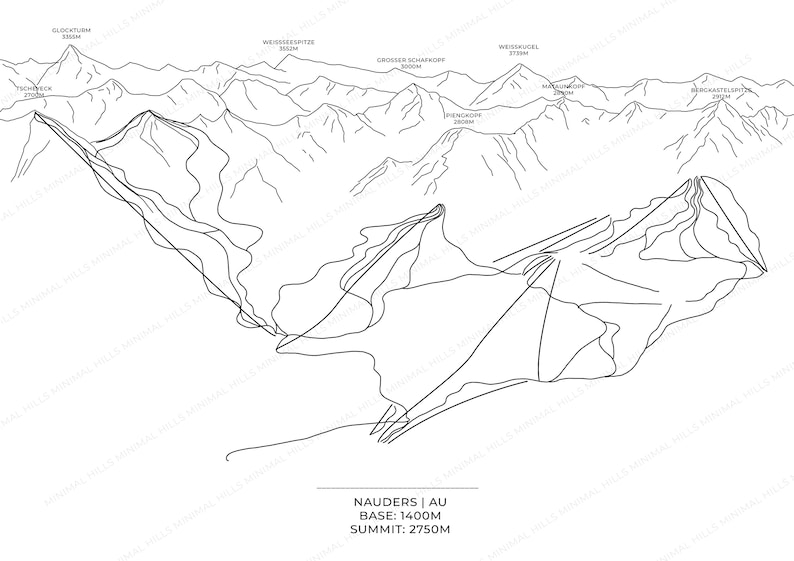 Ski Area, Ski Map, Piste Map Nauders Ski Map, Skiing, Ski Vacation, Map ...