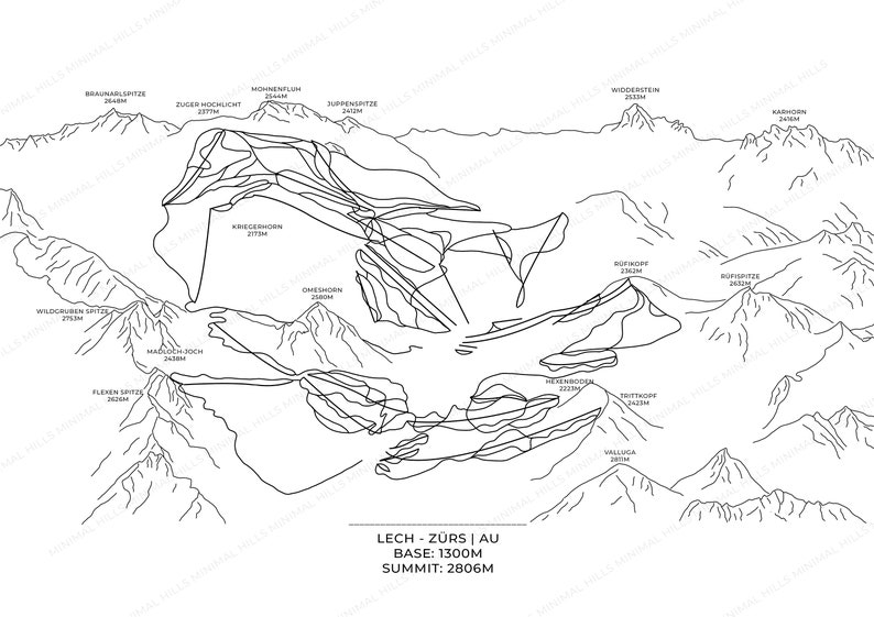Ski Area, Skimap, Trail Map Lech-zürs, Ski Map, Skiing, Ski Holiday ...
