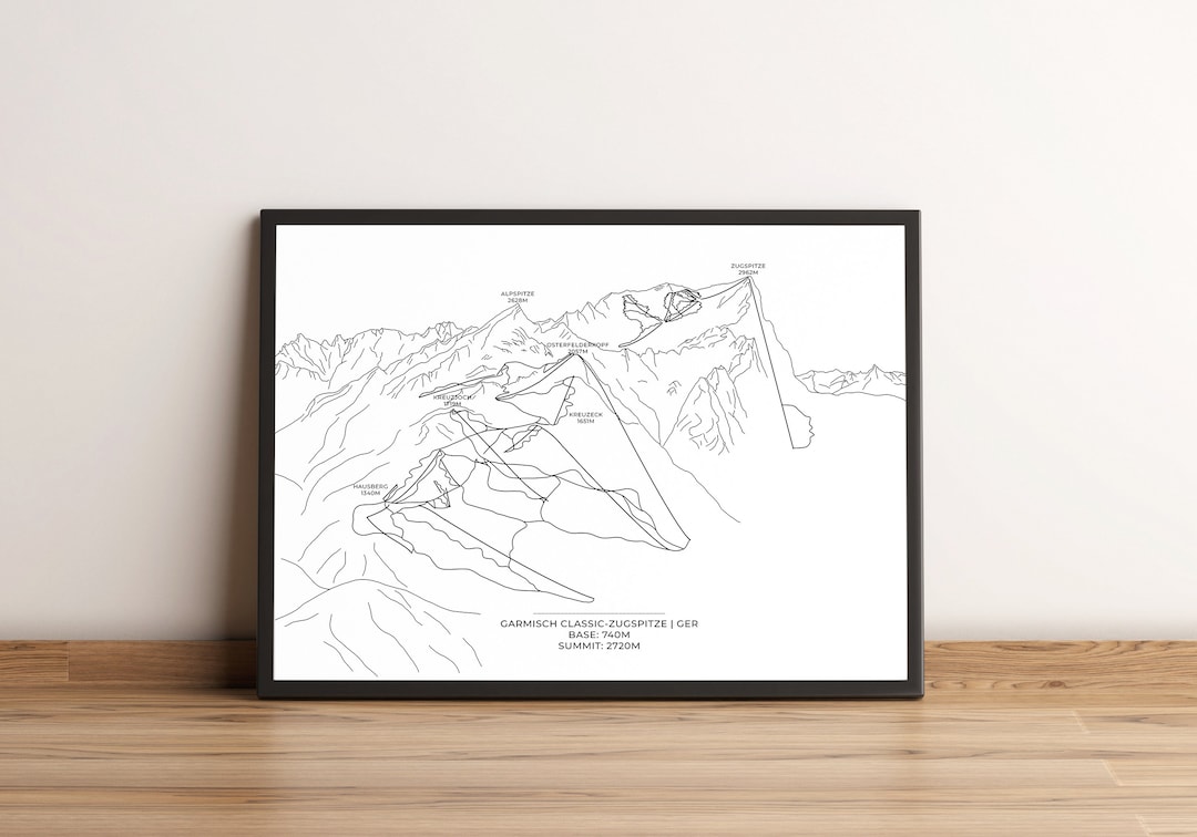 Ski Area, Skimap, Trail Map Garmisch Zugspitze, Ski Map, Skiing, Ski ...