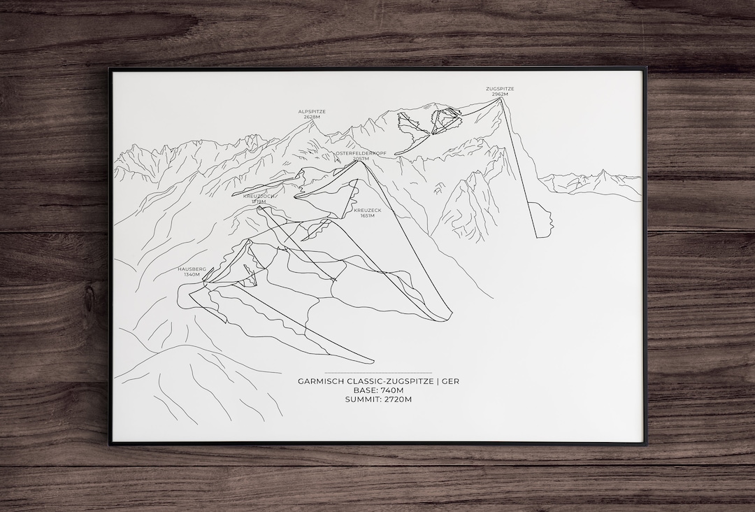 Ski Area, Skimap, Trail Map Garmisch Zugspitze, Ski Map, Skiing, Ski ...