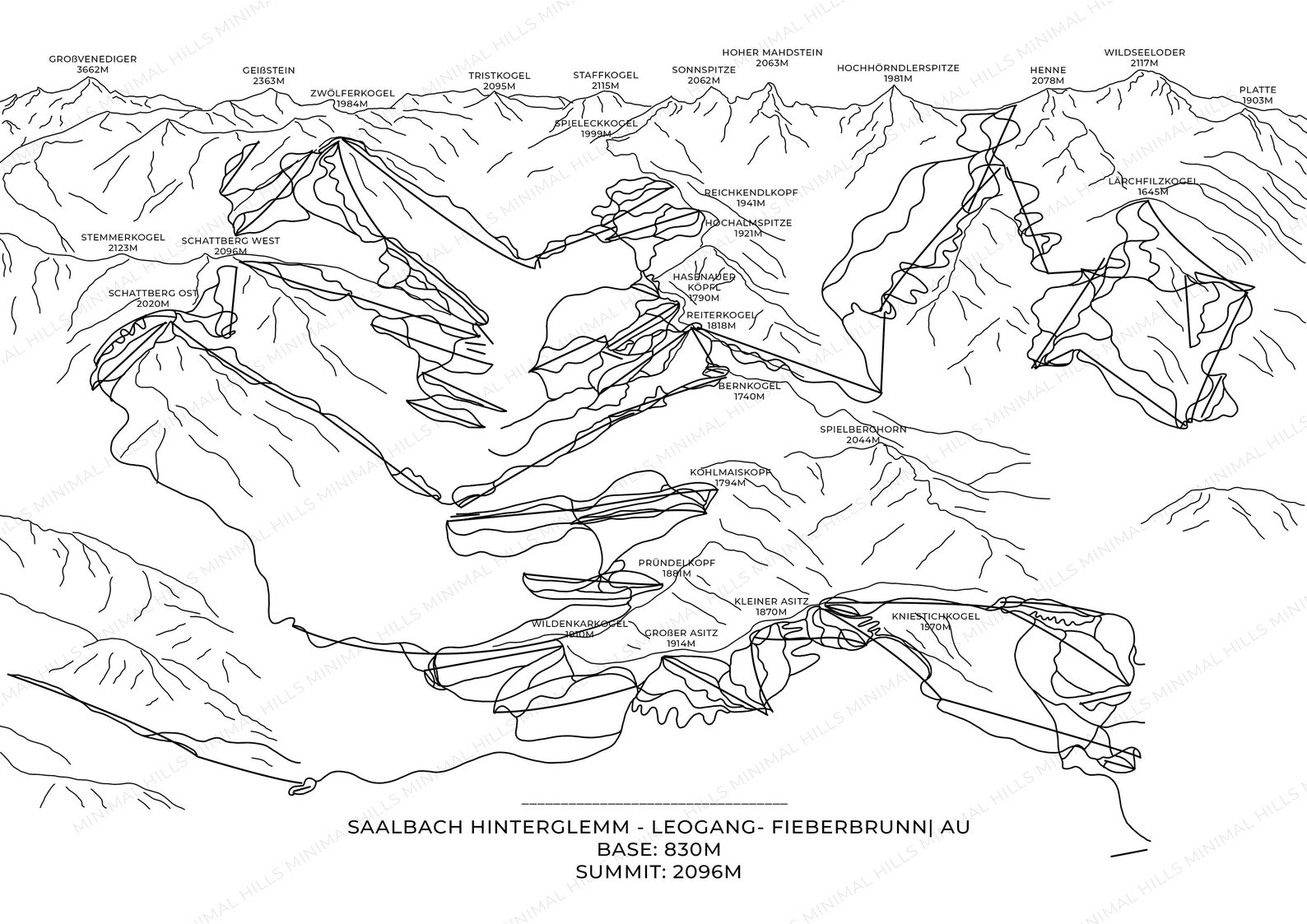 Ski Area, Ski Map, Piste Map Saalbach Skicircus, Ski Map, Skiing, Ski ...