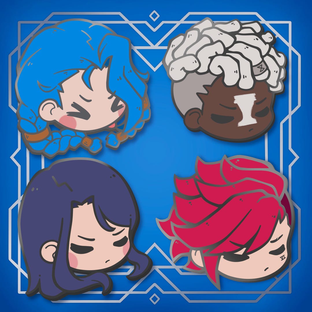 Small Arcane Powder Jinx Ekko Vi Caitlyn Poro Cute Chibi Enanel Pin ...