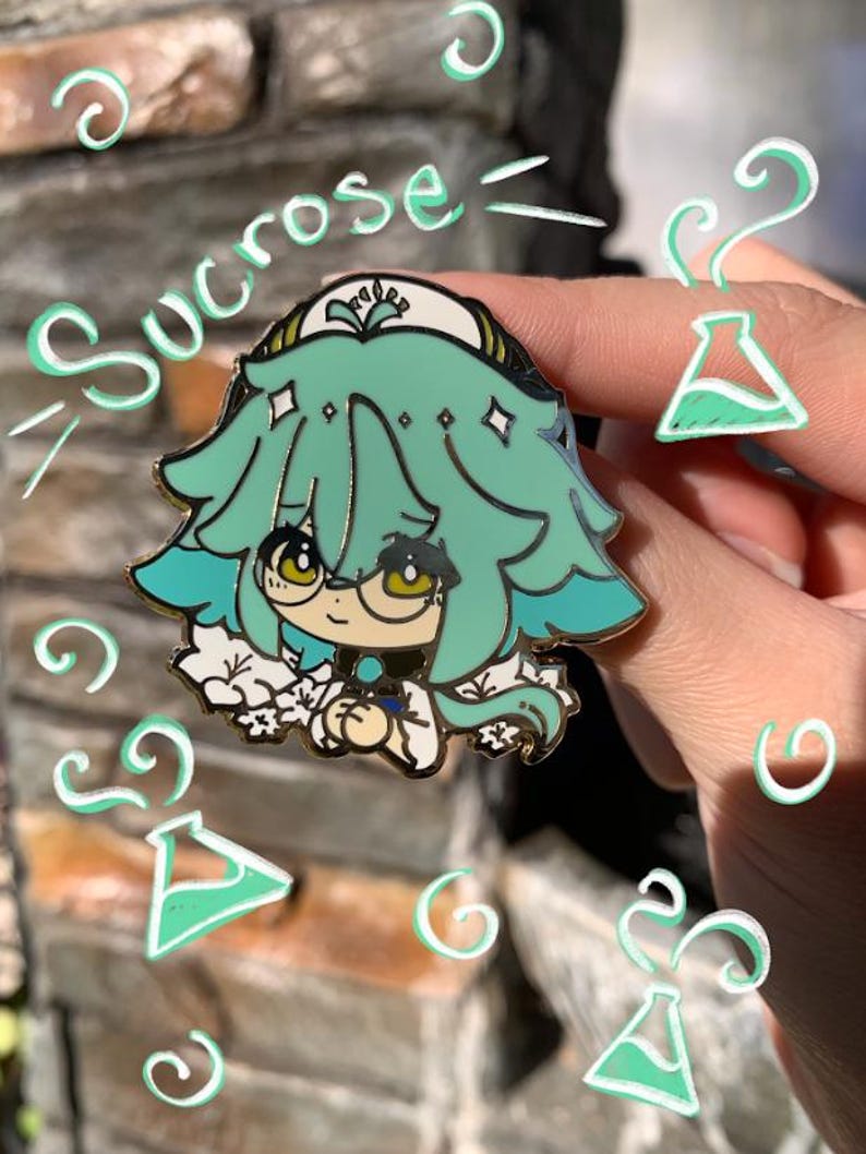 Venti Jean Sucrose Genshin Impact Mondstadt Chibi Hard Enamel Pin Anemo ...