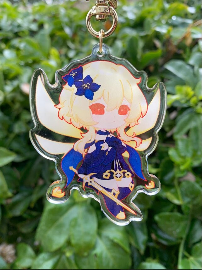 Genshin Impact (3 Inch Clear Epoxy) Acrylic Keychain / Charm Traveler ...