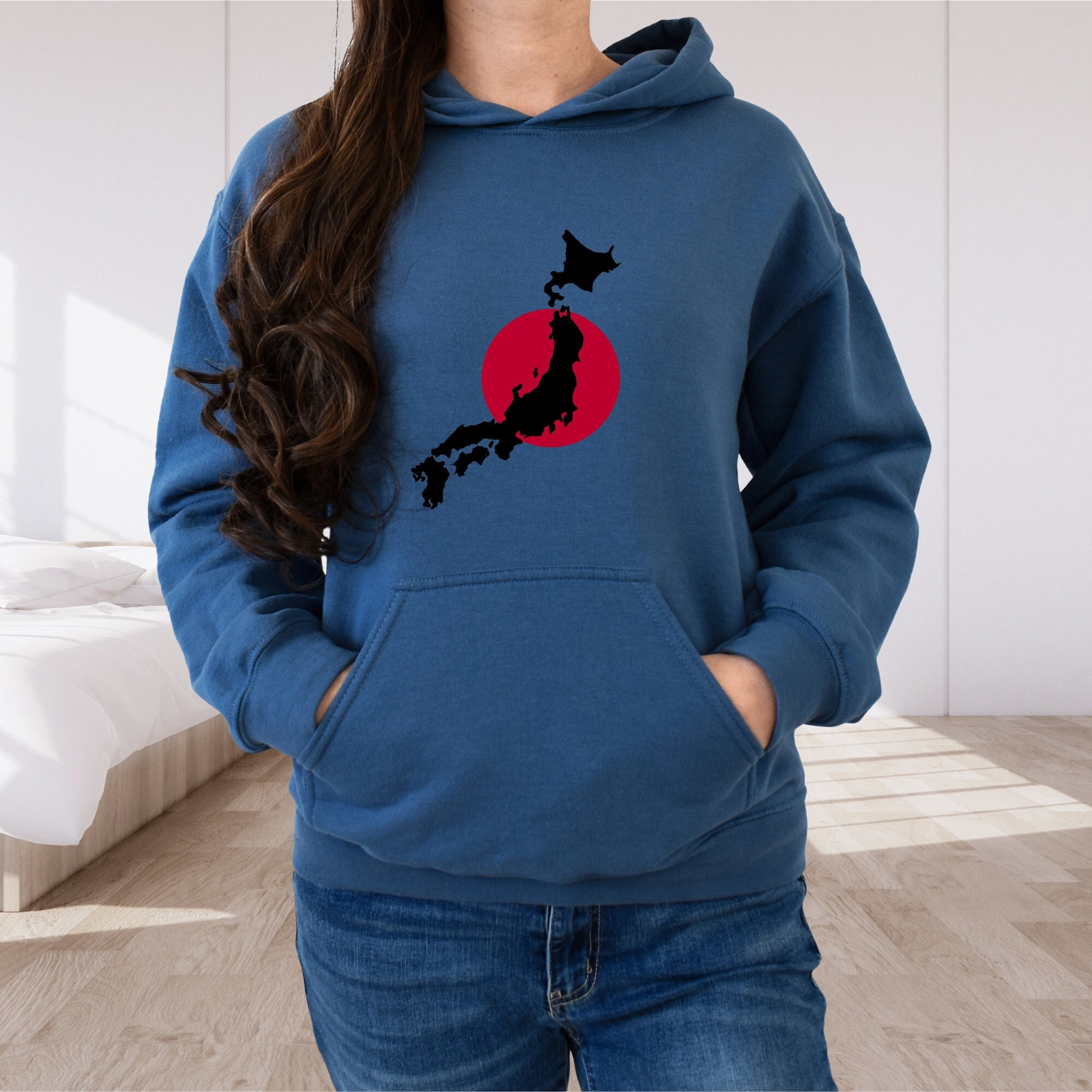 Japan Map Design Unisex Hoodie, Japanese Hoodie, Japan Style Design ...