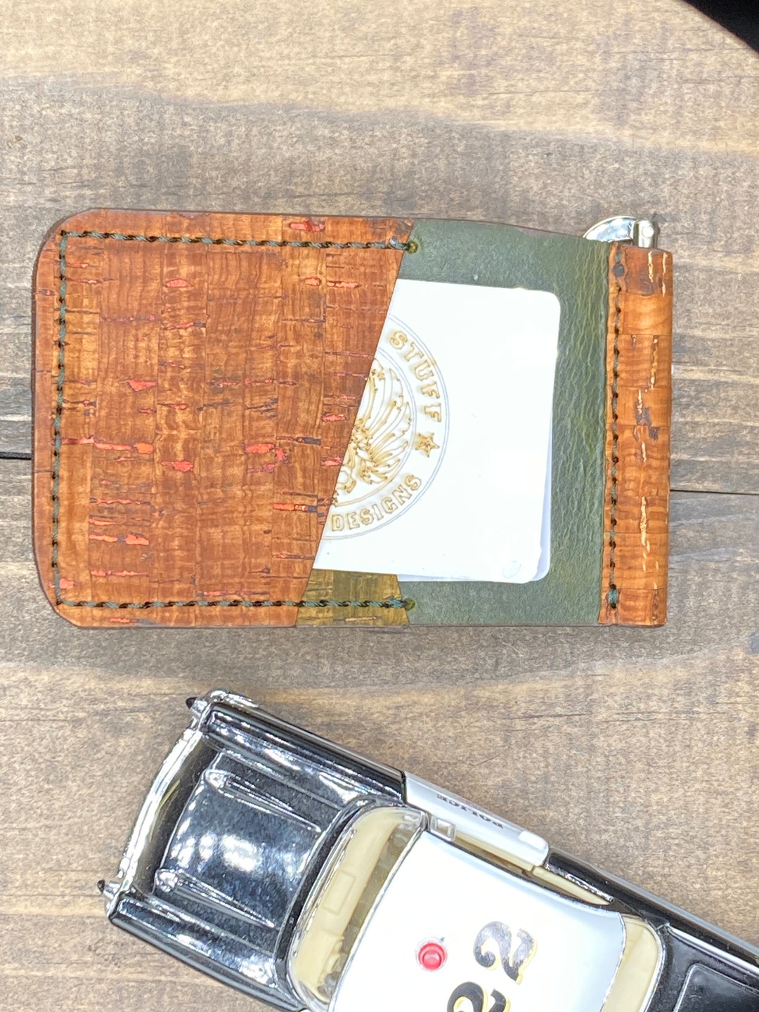 Minimalist Money Clip With Cork Card Pockets - Etsy