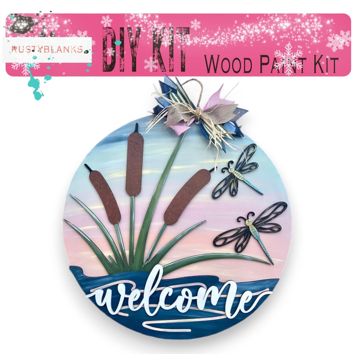 Dragonfly Welcome Door Sign: Summer DIY Wood Kit - Etsy