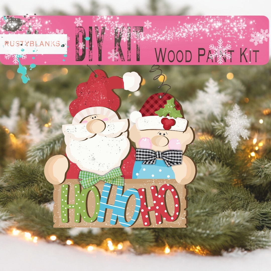 Ho Ho Ho Santa Ornament, Kids Craft Kit, DIY Wood Blanks - Etsy