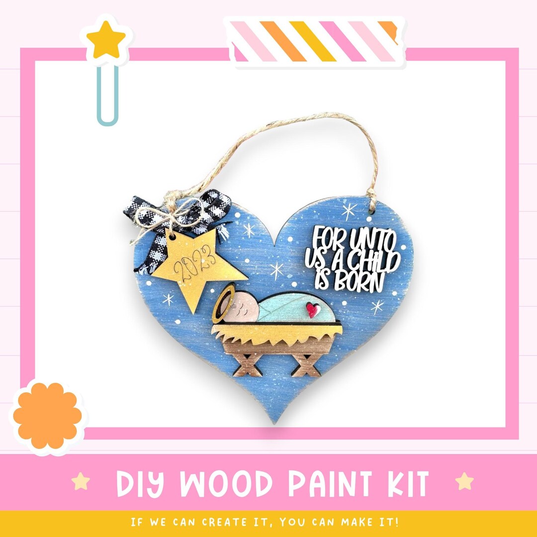 DIY Nativity Heart Ornament Kit: Christmas Craft - Etsy