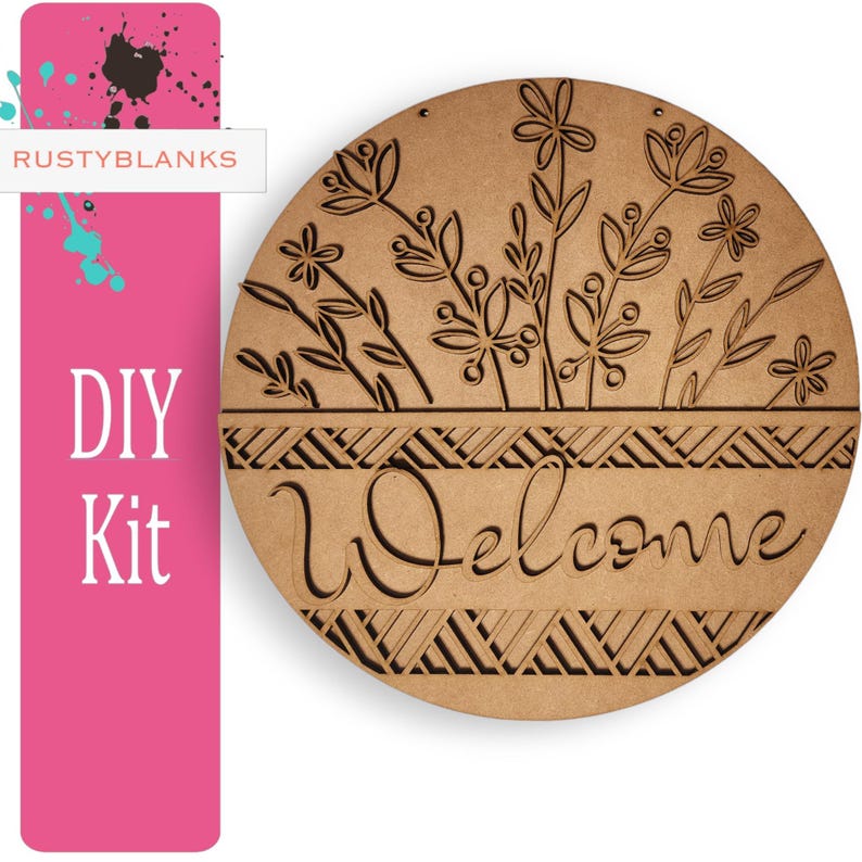 DIY Welcome Wooden Door Hanger Kit - Etsy