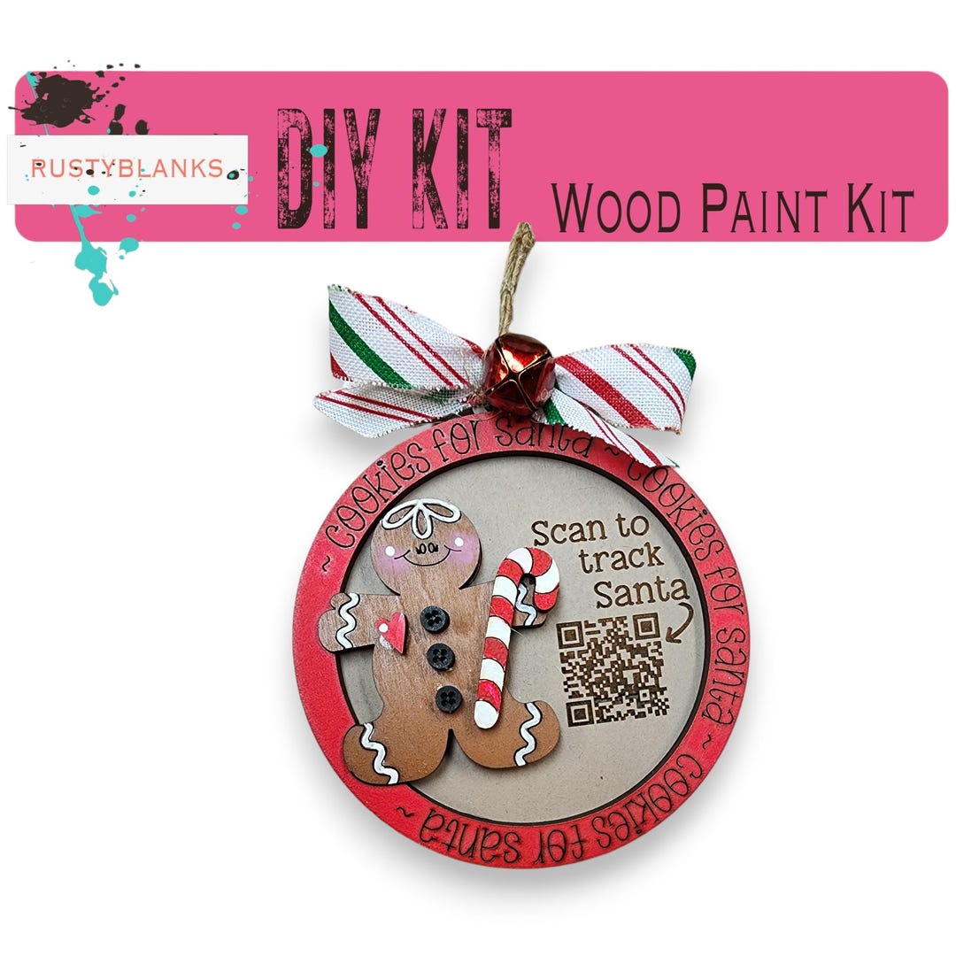 Gingerbread Santa Tracker Ornament, Kids Craft Kit, DIY Wood Blanks - Etsy