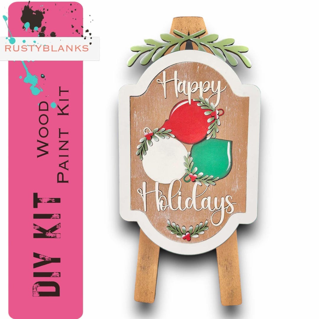 Happy Holidays Easel Insert Sign: DIY Interchangeable Kit - Etsy