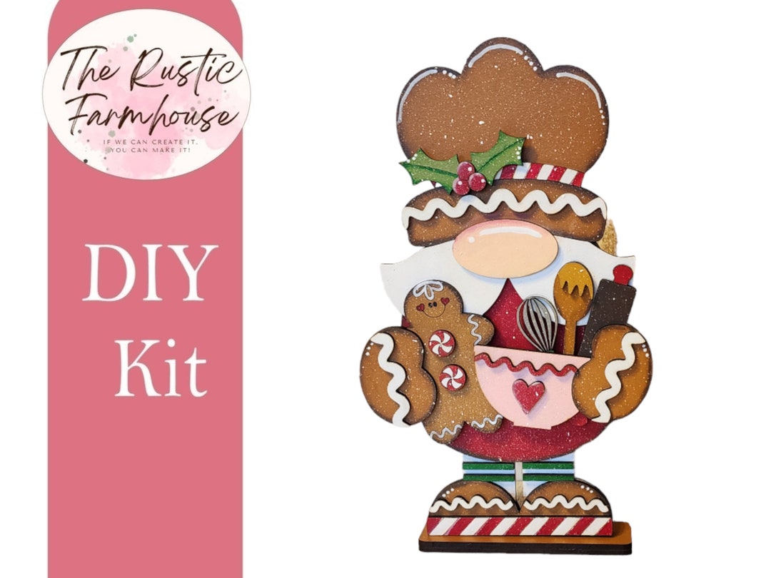 Gingerbread Baker Gnome Shelf Sitter, DIY Gingerbread Gnome Shelf ...