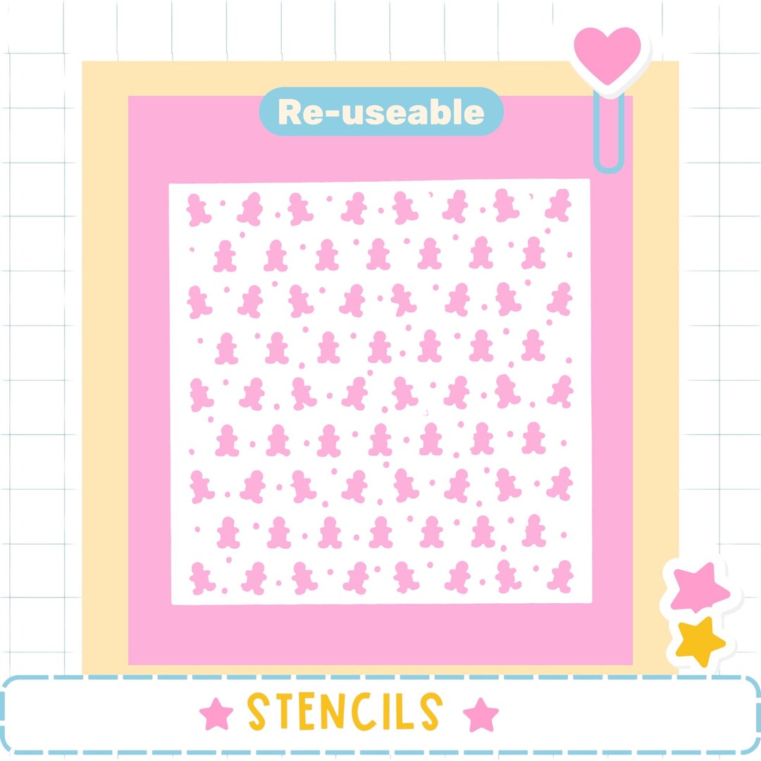 Gingerbread Mylar Stencil: Reusable for Crafts & Decor - Etsy