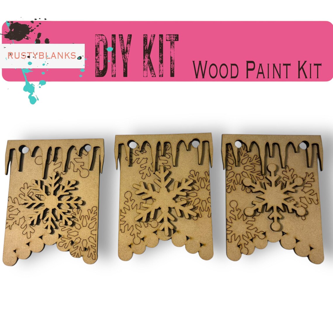 Interchangeable Snowflake Mini Banners for Picket Fence or Hello Sign ...