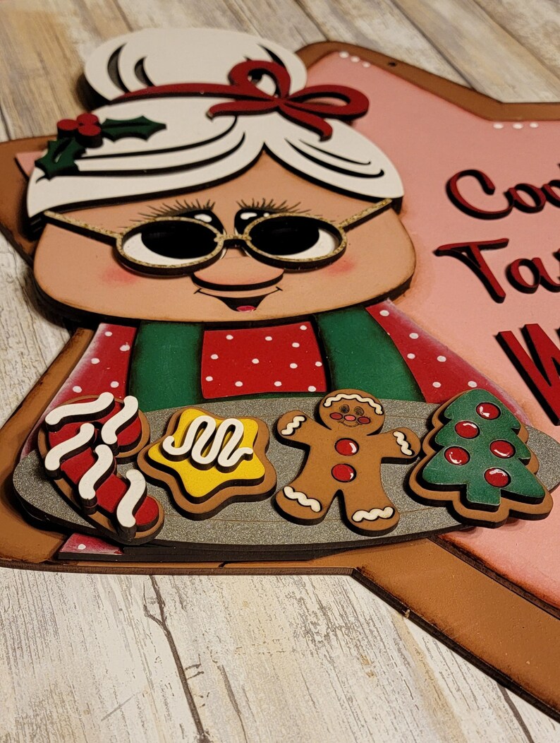 Mrs Claus Cookie Tasters Welcome Christmas Front Door Hanger - Etsy